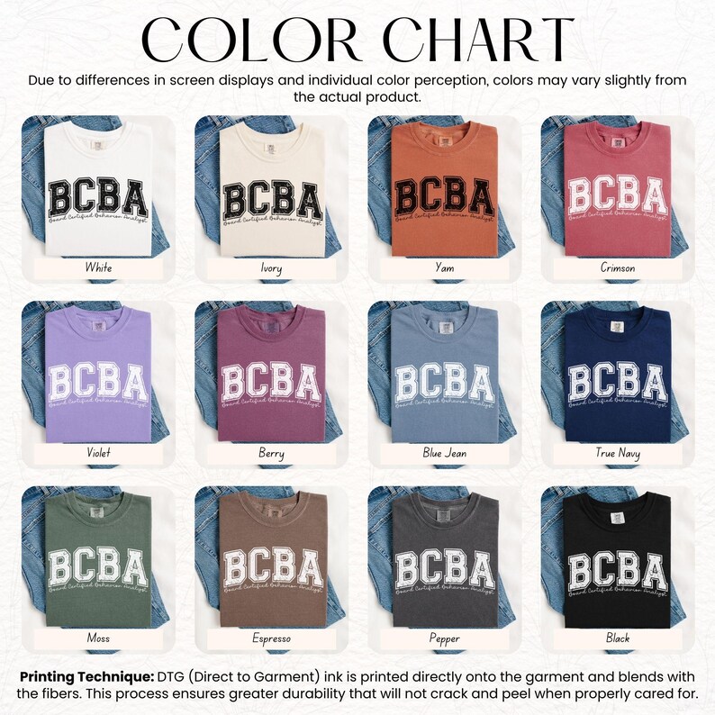 Comfort Colors BCBA Shirt Vintage Style Board Certified Behavior ...
