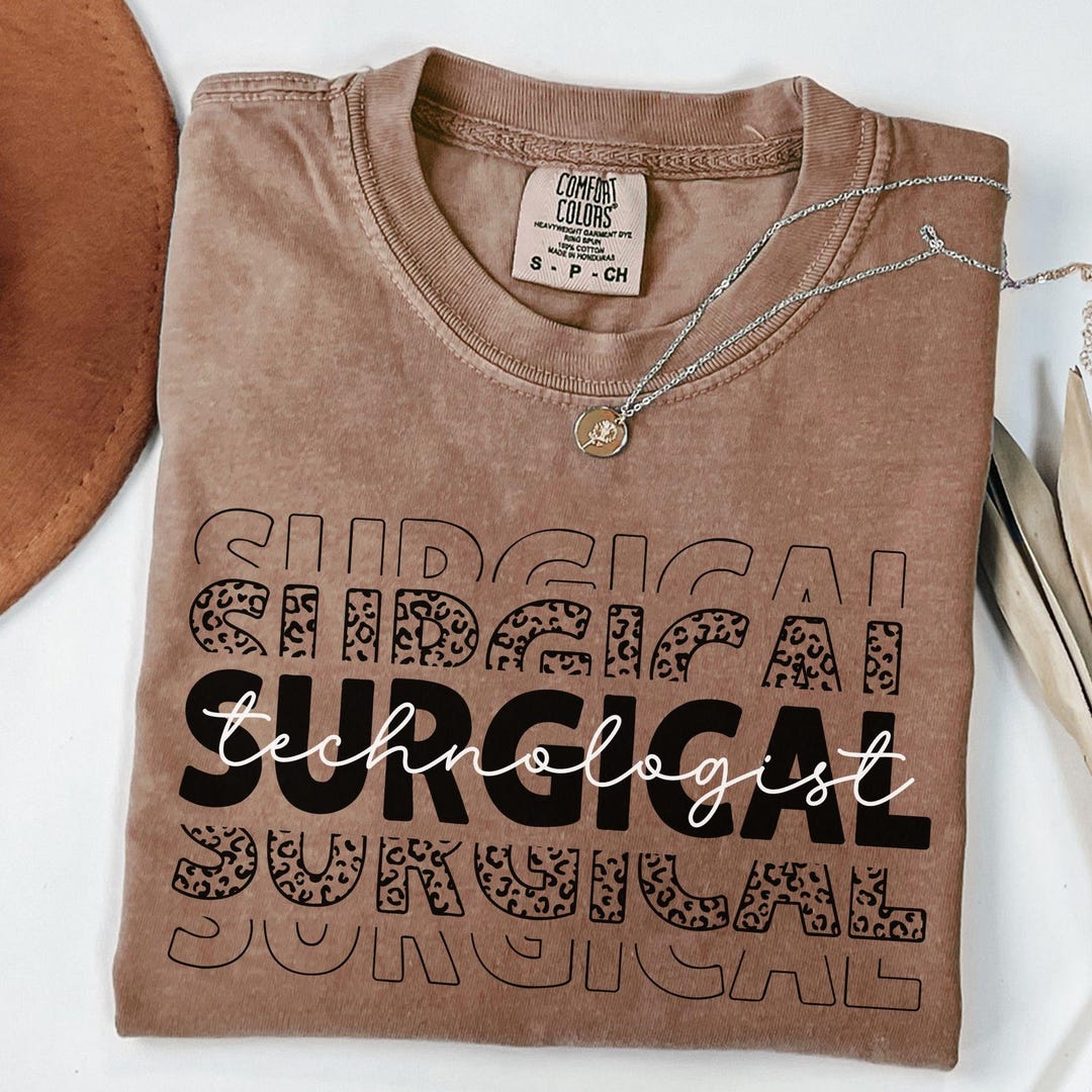 Comfort Colors® Surgical Tech Shirt, Leopard Print Surgical ...