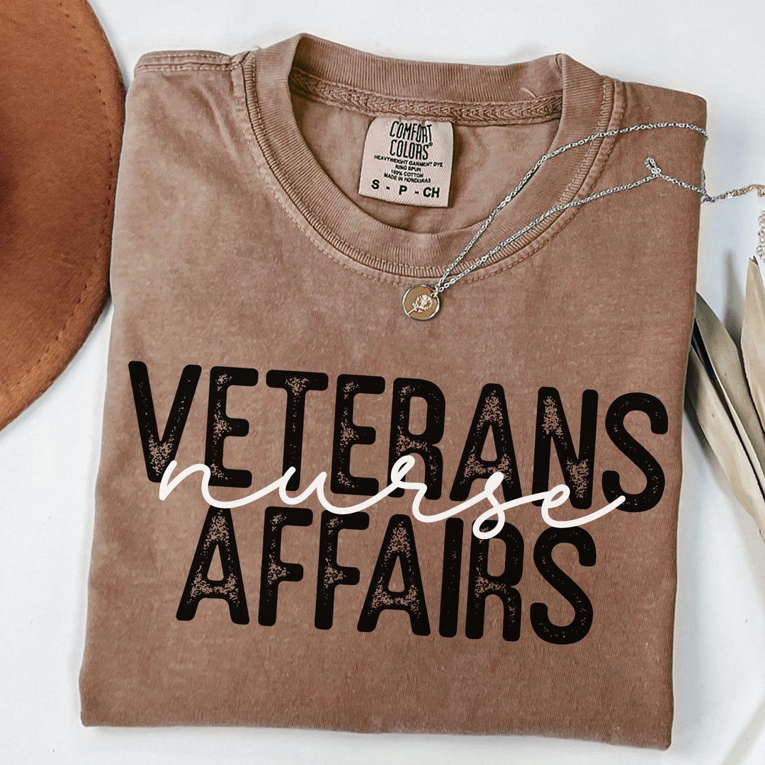 Comfort Colors VA Nurse Shirt, Vintage Style Veterans Affairs Nurse ...