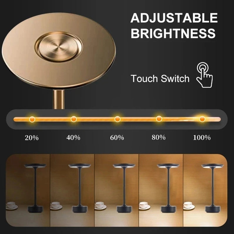Restaurant Table Lamp. Rechargeable LED. Cafe, Dining, Bedroom, and ...