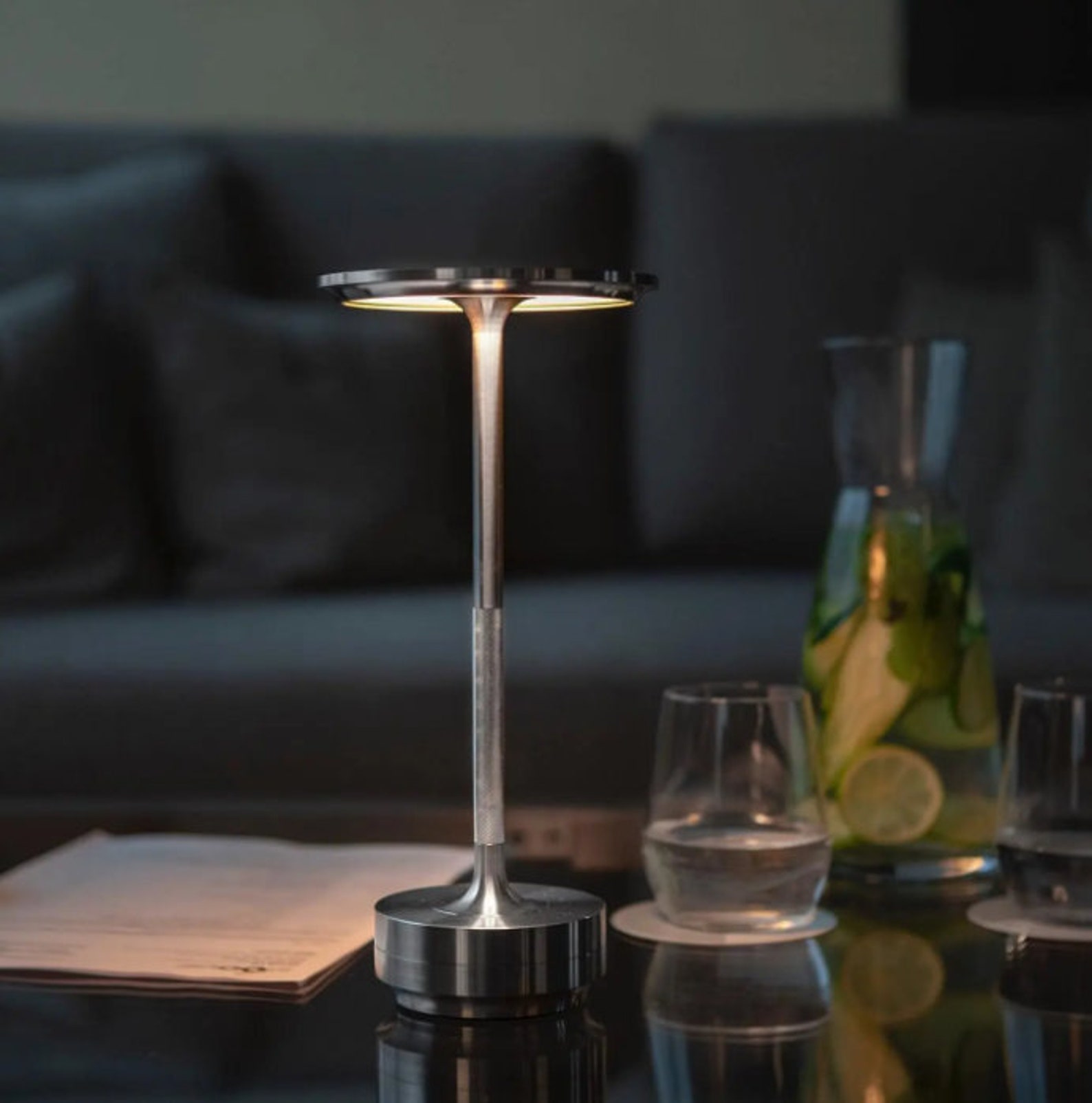 Restaurant Table Lamp. Rechargeable LED. Cafe, Dining, Bedroom, and ...