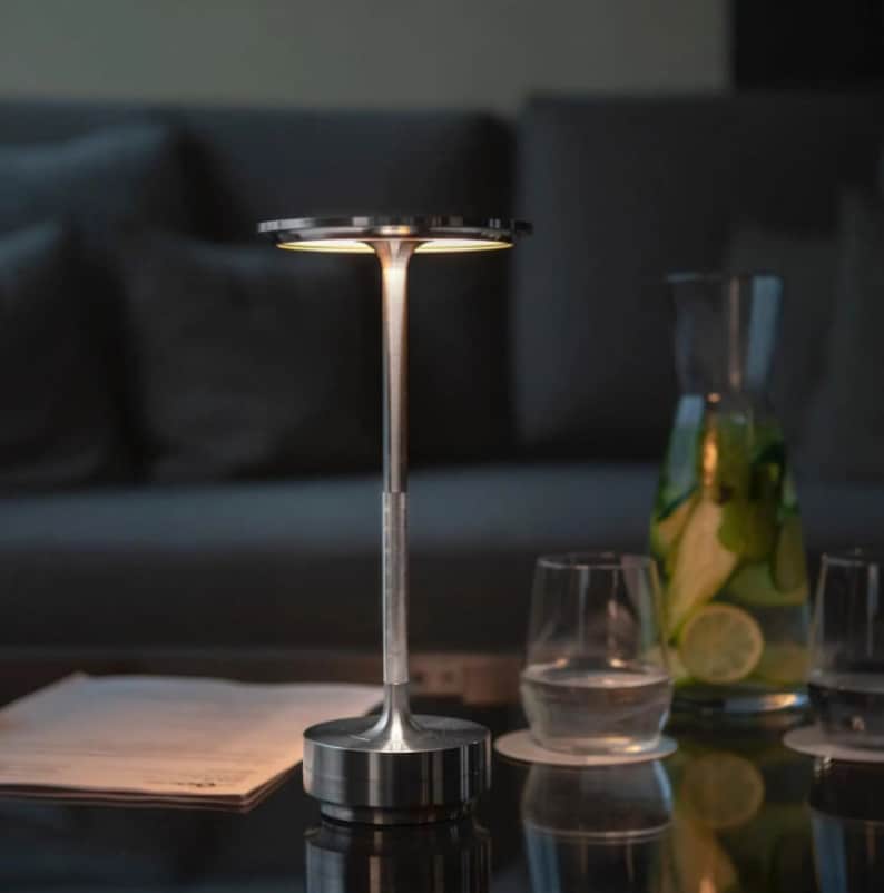 Restaurant Table Lamp. Rechargeable LED. Cafe, Dining, Bedroom, and ...