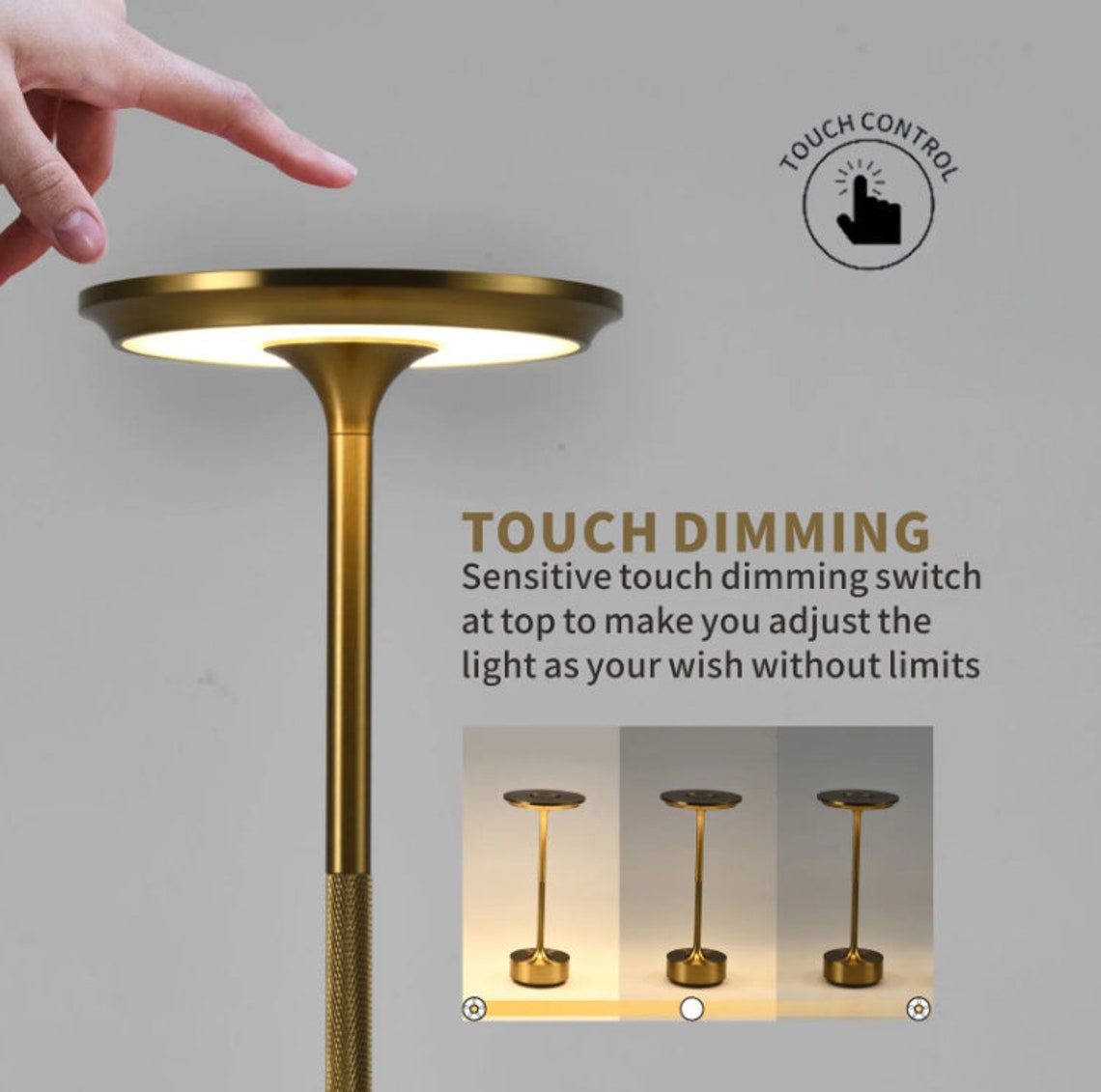 Restaurant Table Lamp. Rechargeable LED. Cafe, Dining, Bedroom, and ...