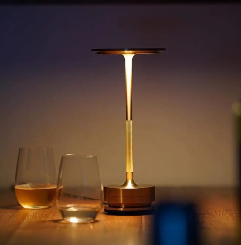 Restaurant Table Lamp. Rechargeable LED. Cafe, Dining, Bedroom, and ...