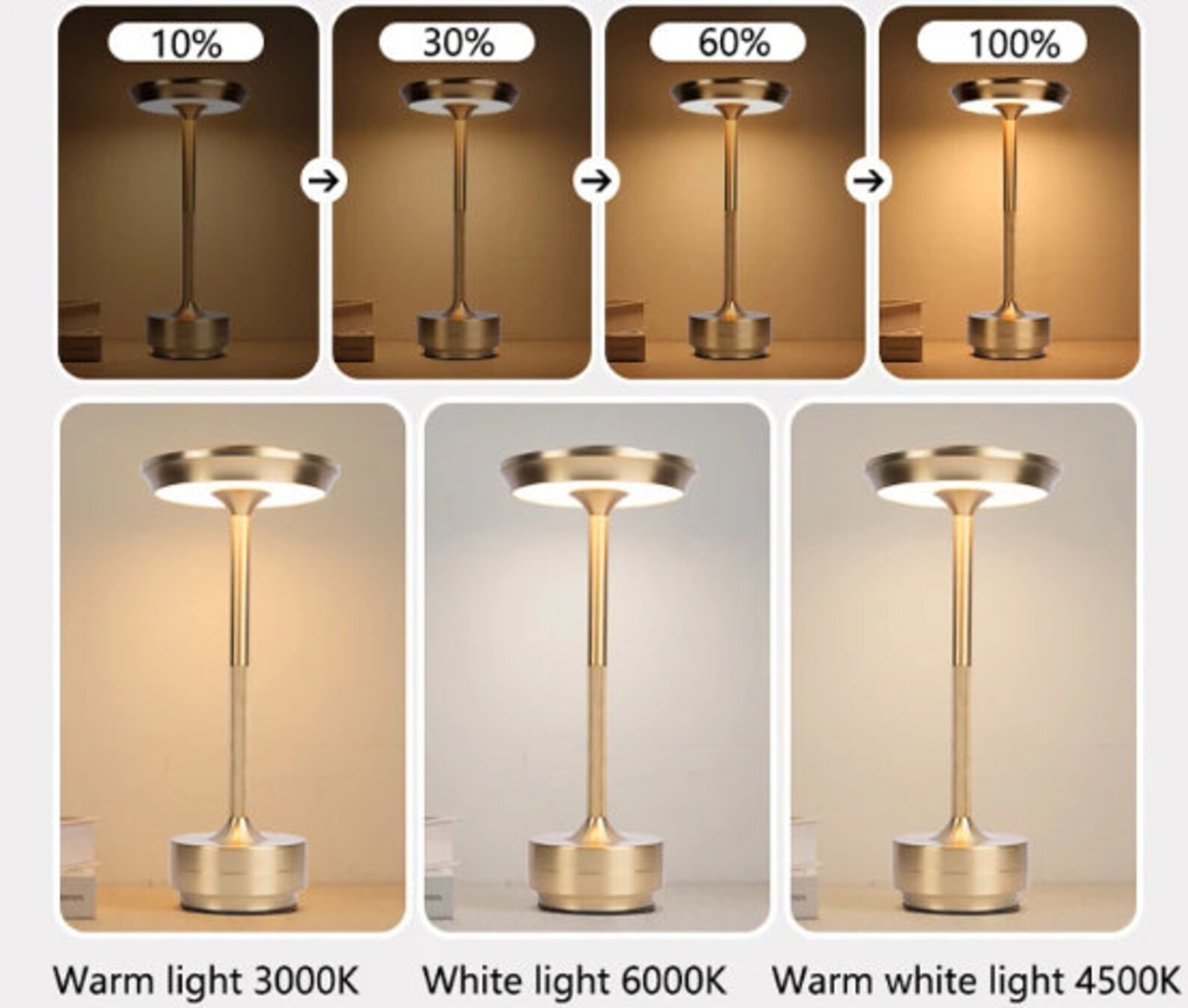 Restaurant Table Lamp. Rechargeable LED. Cafe, Dining, Bedroom, and ...