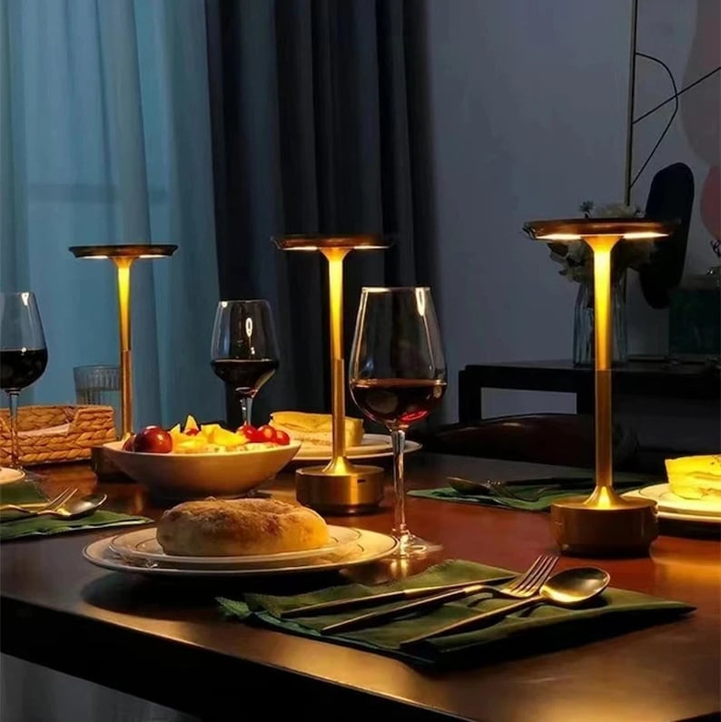 Restaurant Table Lamp. Rechargeable LED. Cafe, Dining, Bedroom, and ...