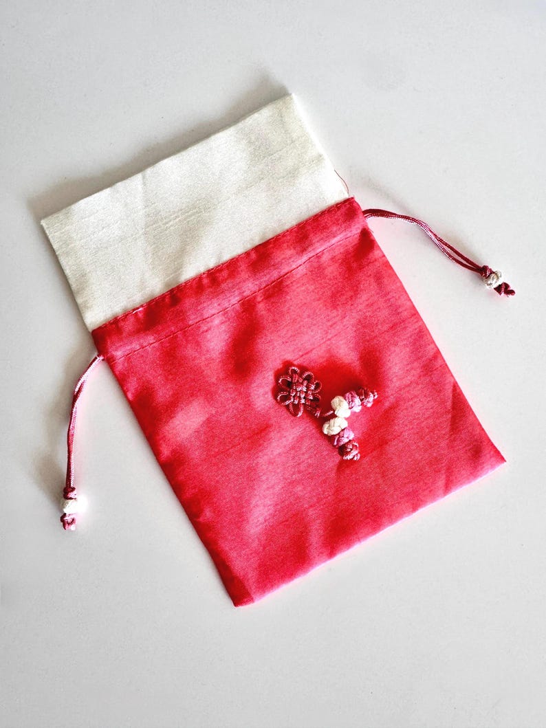 Traditional Korean Lucky Pouch | Satin Embroidered Bokjumeoni Bag With ...