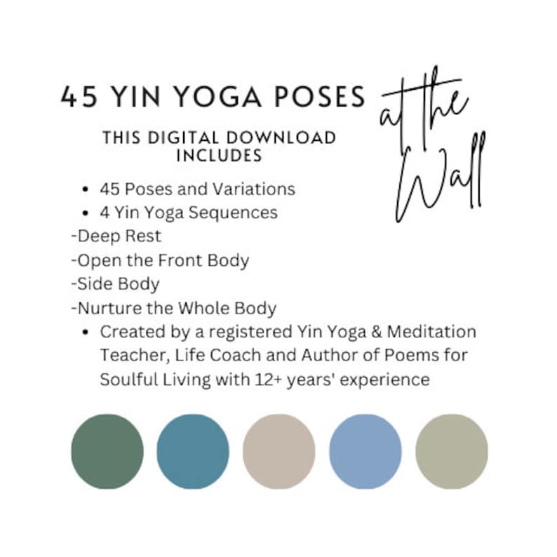 Yin Yoga Poses at the Wall: 45 Asanas & 4 Sequences (digital Download ...