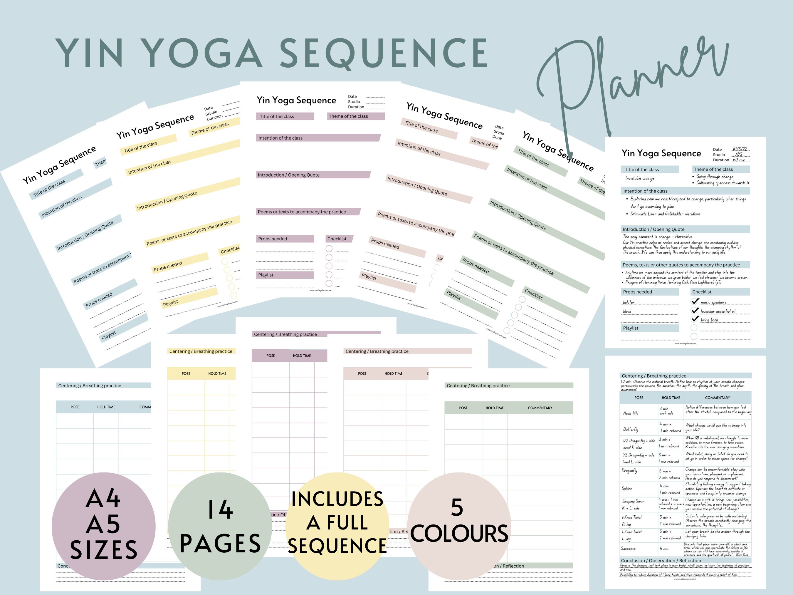 Yin Yoga Sequence Planner Yoga Class Sequence Yin Yoga Class Theme Yoga ...