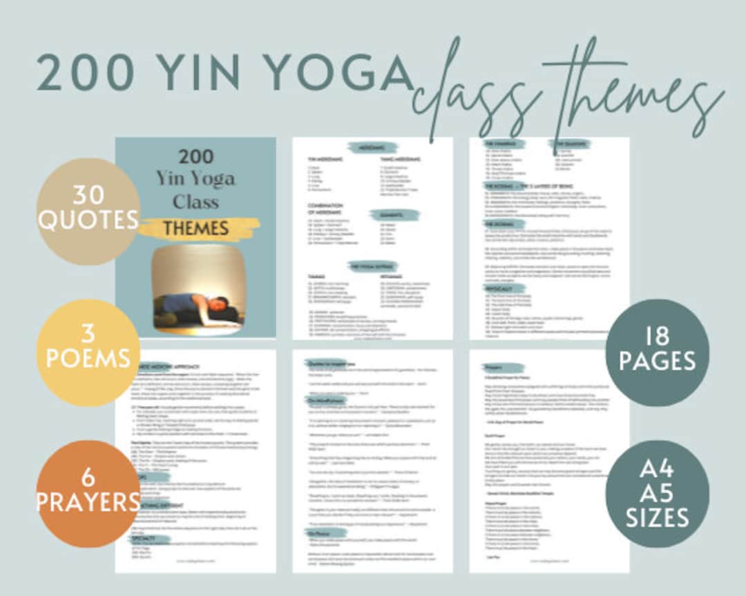 200 Yin Yoga Class Themes Yoga Class Themes Yin Yoga - Etsy Australia