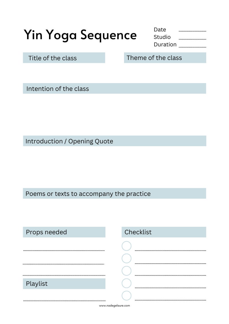 Yin Yoga Sequence Planner Yoga Class Sequence Yin Yoga Class Theme Yoga ...