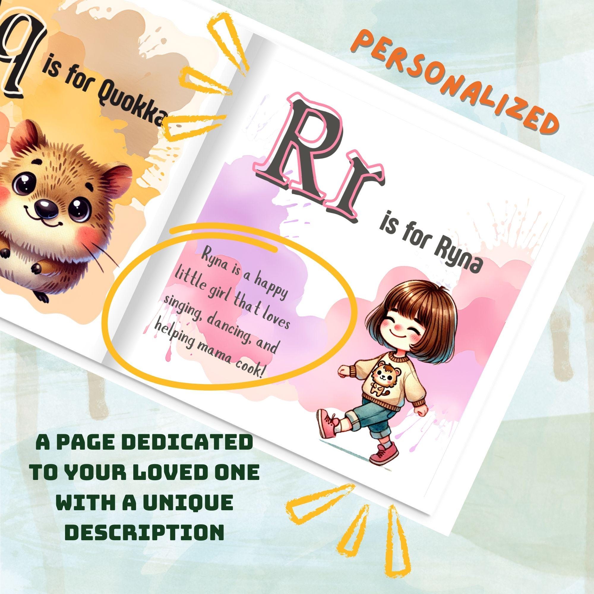 Personalized Animal ABC Alphabet Book Learn A-Z With Fun Animal Facts ...