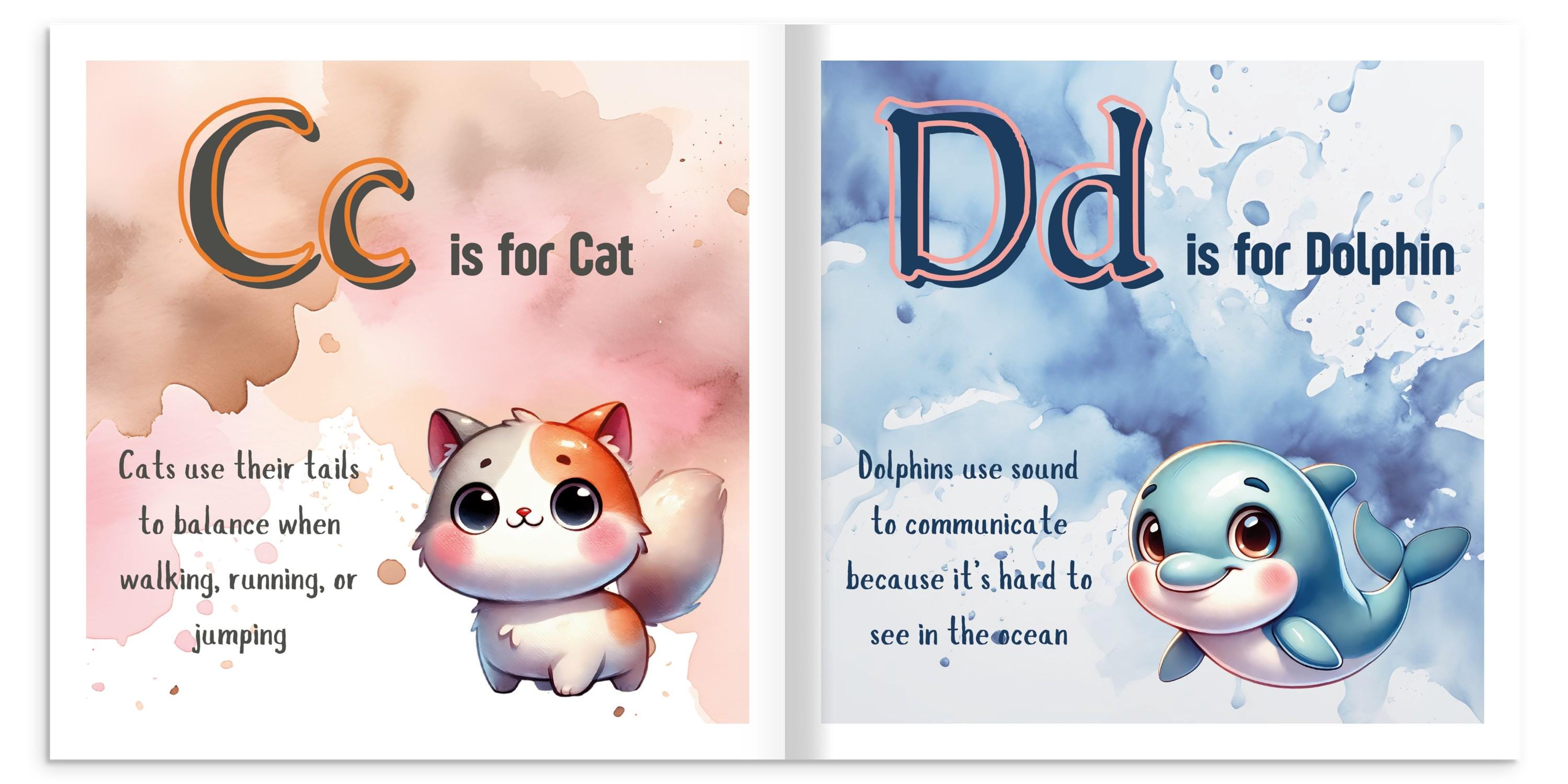 Personalized Animal ABC Alphabet Book Learn A-Z With Fun Animal Facts ...