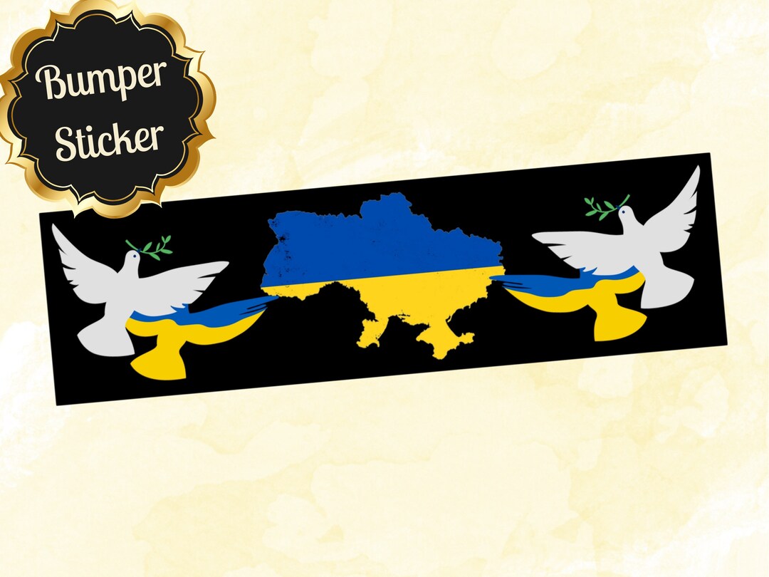 Support Ukraine Bumper Sticker Anti War Bumper Sticker Ukraine Dove ...