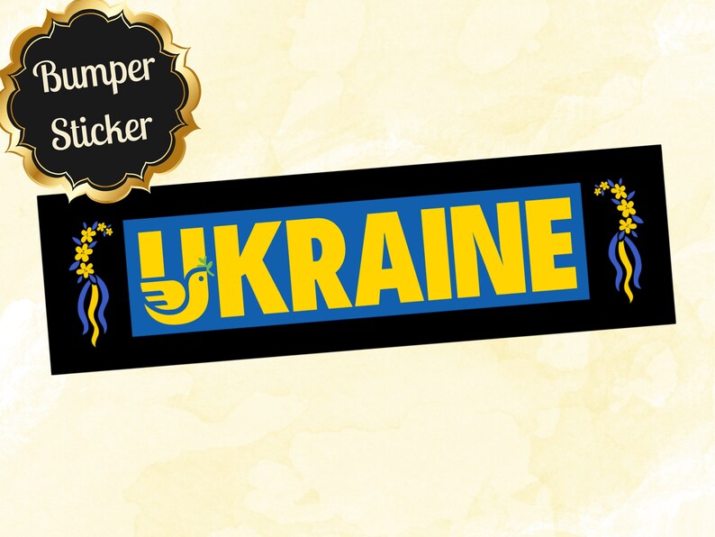 Support Ukraine Bumper Sticker Anti War Bumper Sticker Ukraine Floral ...