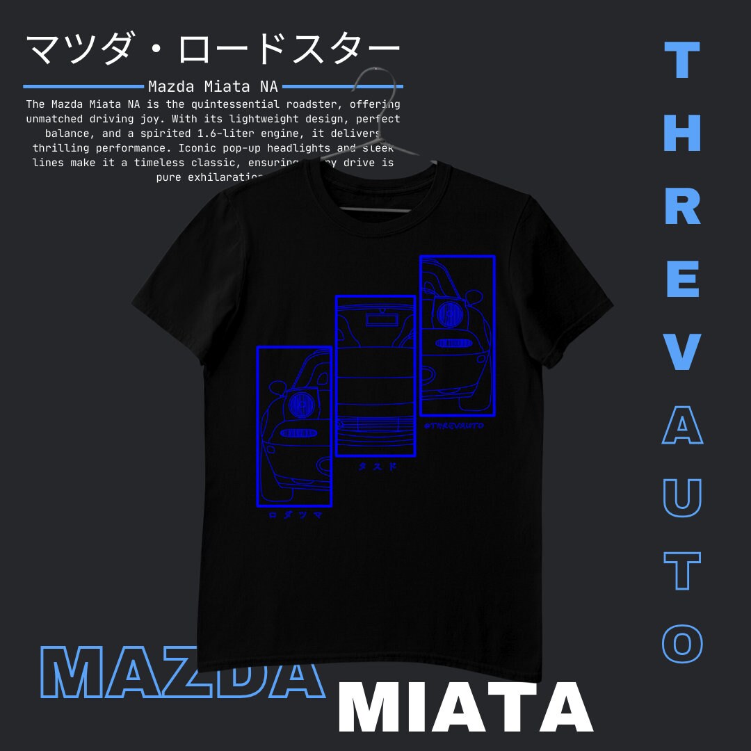 Mazda Miata MX-5 T-shirt - Classic Roadster Vintage Style Graphic Tee ...