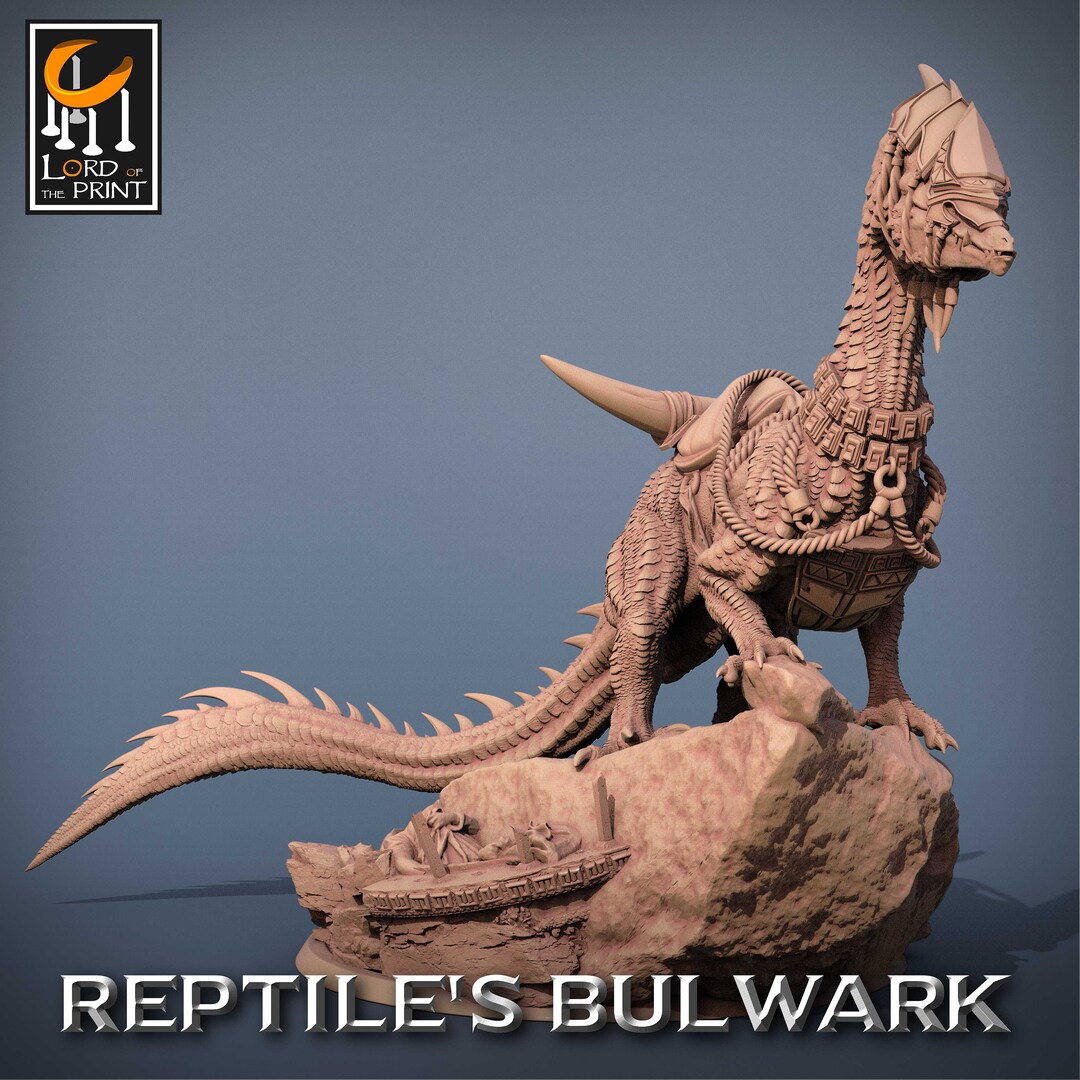 Lizardman Looking Reptiles Bulwark 3D Resin Printed 32mm Scale Lord of ...