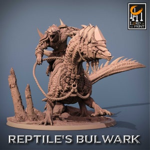 Lizardmen Mounted Running Reptiles Bulwark 3D Resin Printed 32mm Scale ...