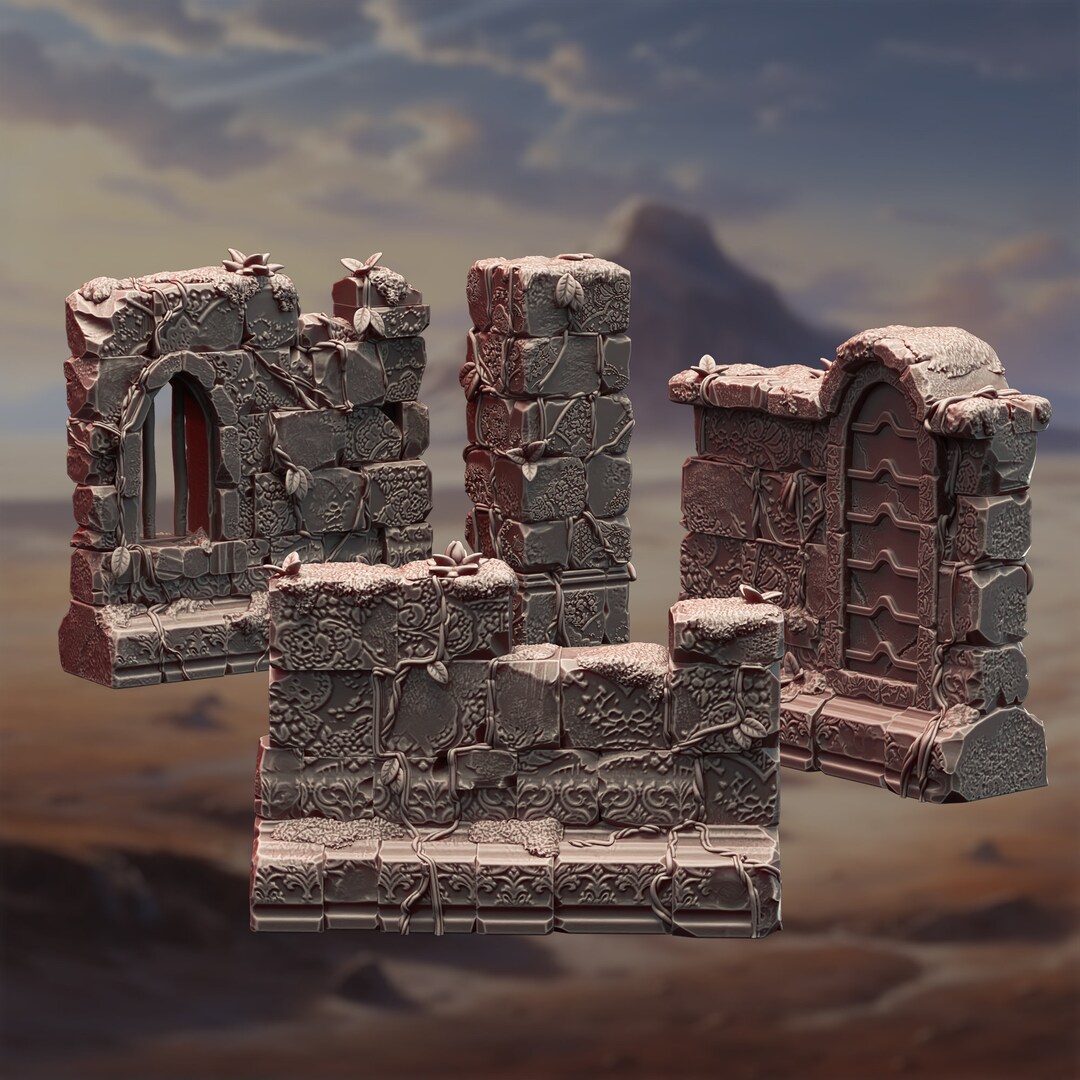 Ruins of Arkani Ancient Anshani Walls Orcish Incursion 3D Resin Printed ...