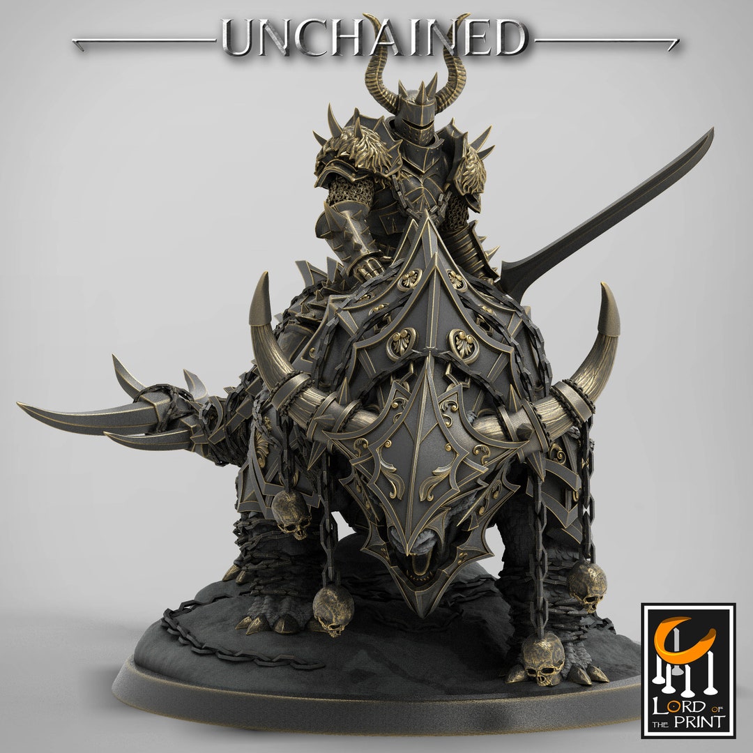 Araki Sword Wielder Mounted Soldier Unchained 3D Resin Printed 32mm ...