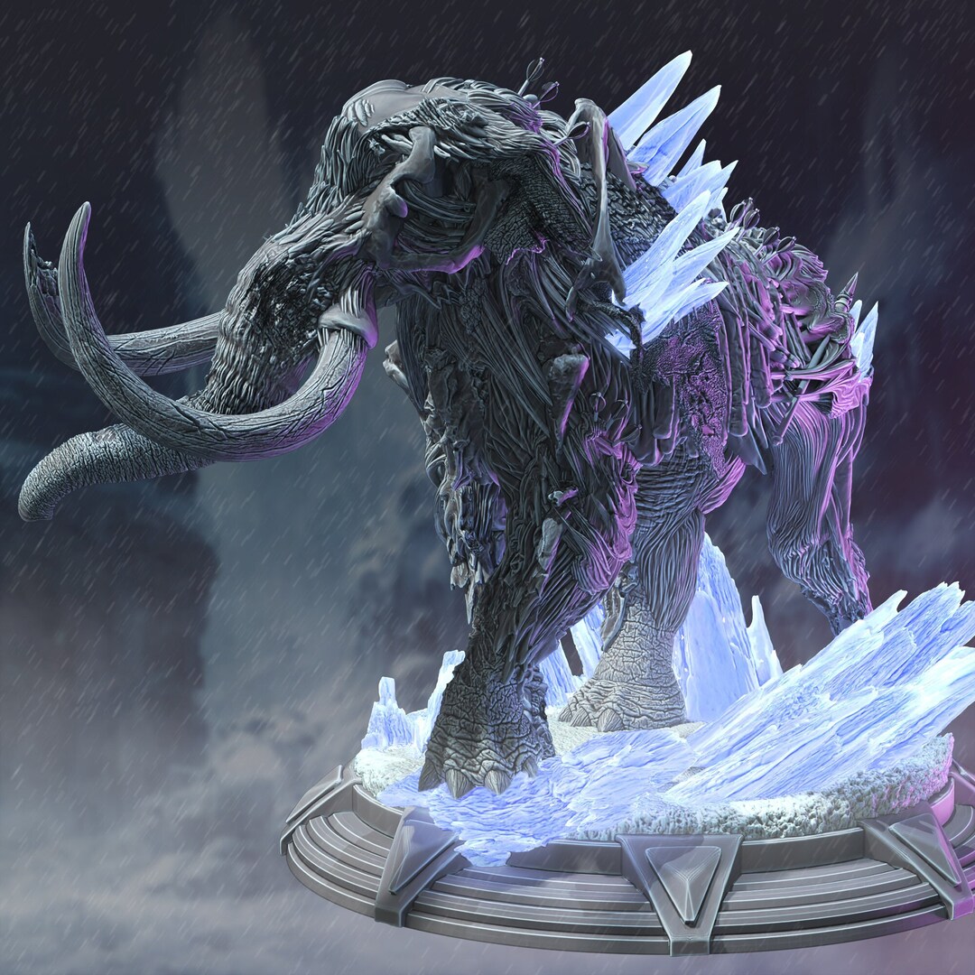 Tjornir Reanimated Mammoth the Thawing Dead 3D Resin Printed 32mm Scale ...
