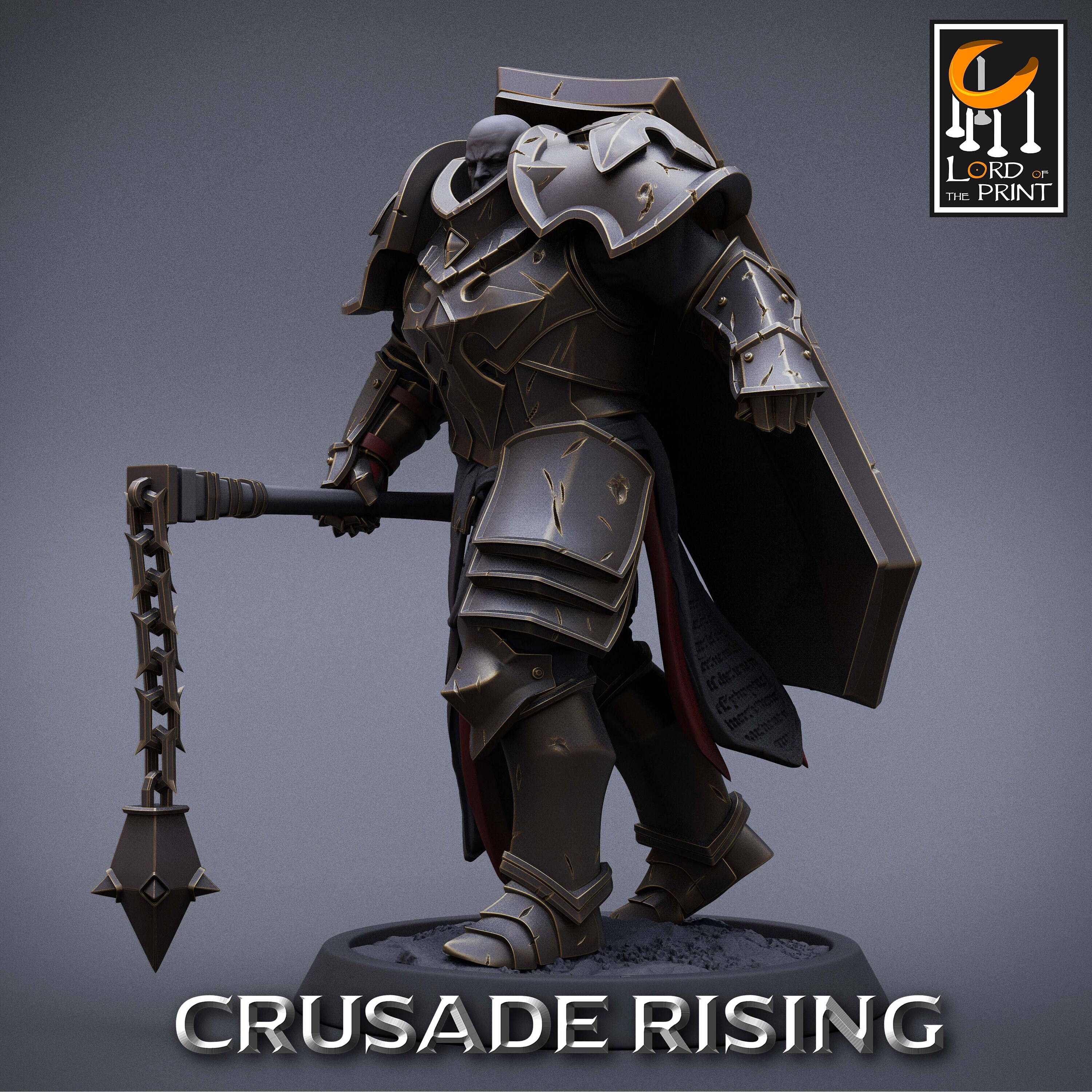 Templar Flail Wielder Crusade Rising 3D Resin Printed 32mm Scale Lord ...