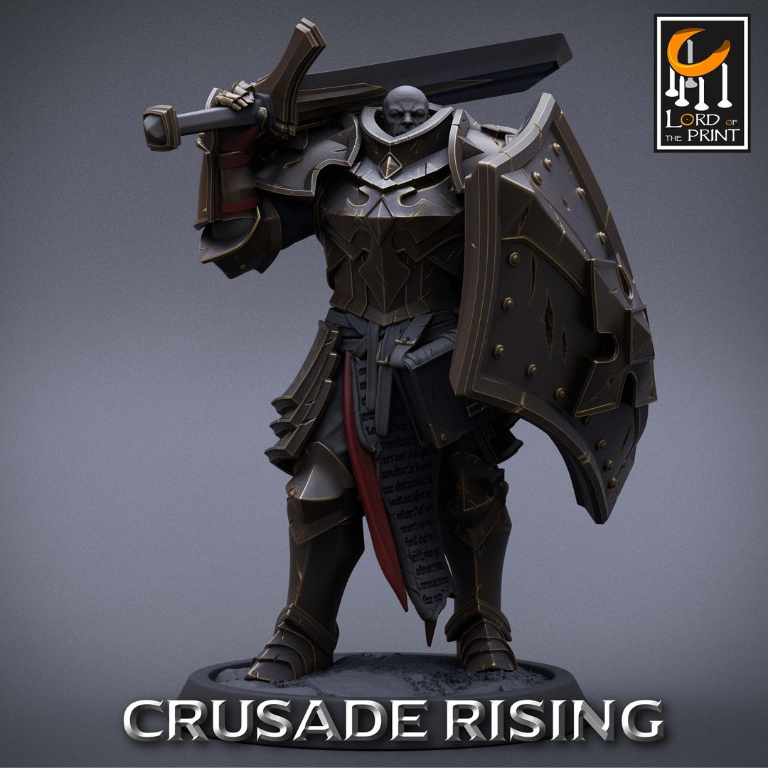 Templar Sword Wielder Crusade Rising 3D Resin Printed 32mm Scale Lord ...