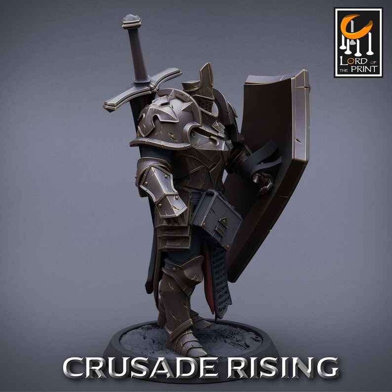 Templar Sword Wielder Crusade Rising 3D Resin Printed 32mm Scale Lord of the Print - Etsy