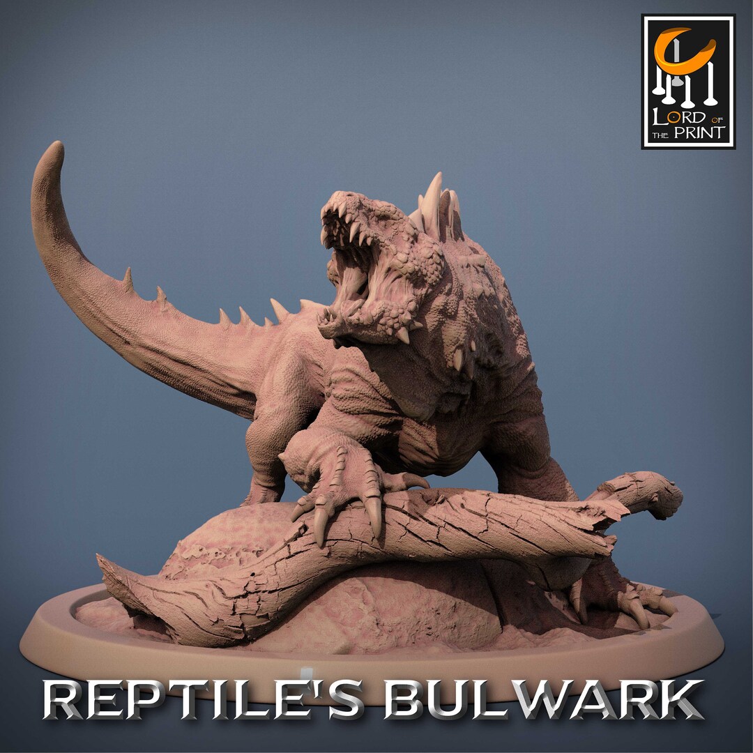 Crested Varan Reptiles Bulwark 3D Resin Printed 32mm Scale Lord of the ...