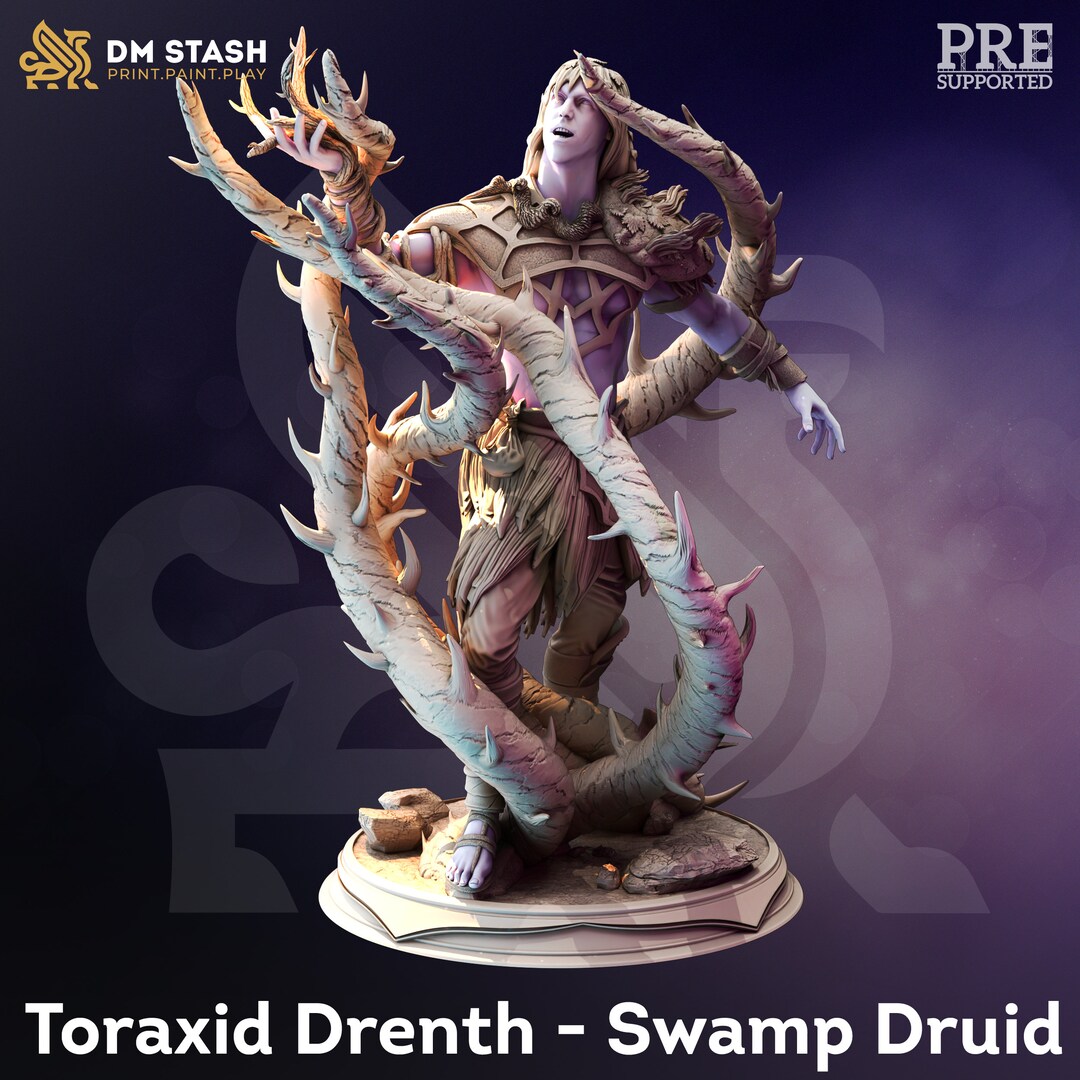 Toraxid Drenth Swamp Druid Drow of the Deep 3D Resin Printed 32mm Scale ...