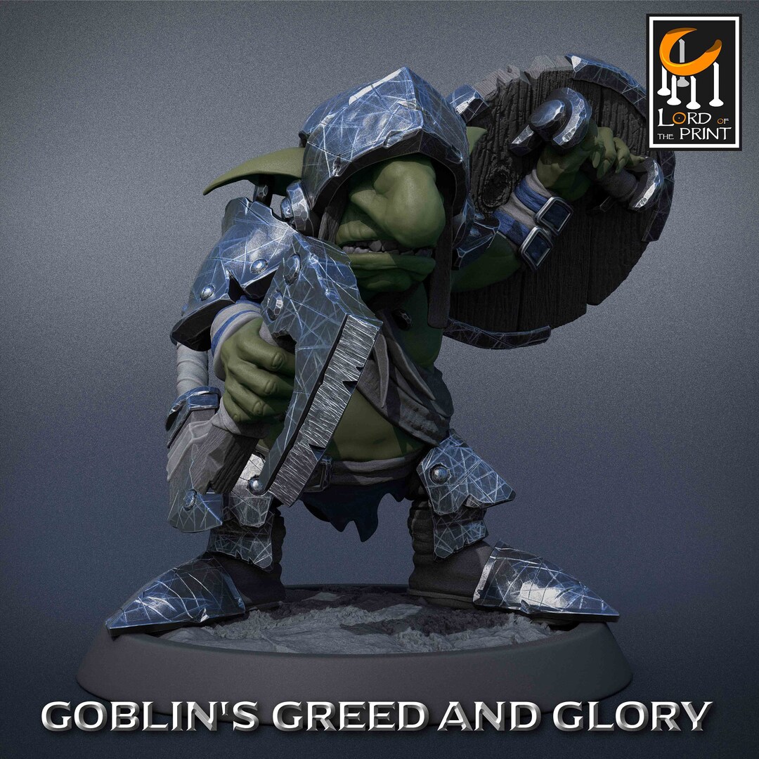 Goblin Axe and Shield Goblins Greed & Glory 3D Resin Printed 32mm Scale ...
