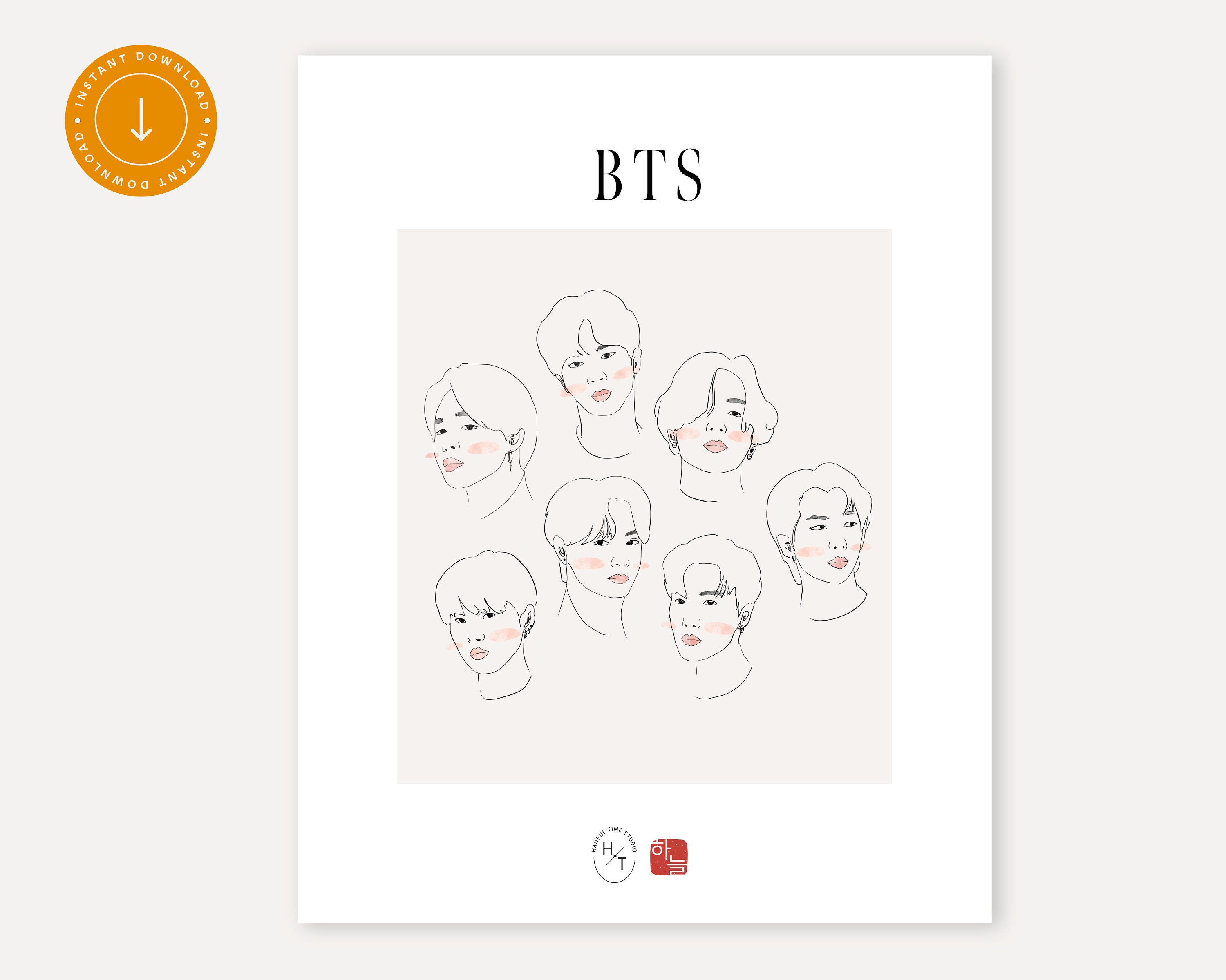 BTS Digital Poster | Instant Download, Aesthetic, Minimalistic, Modern ...
