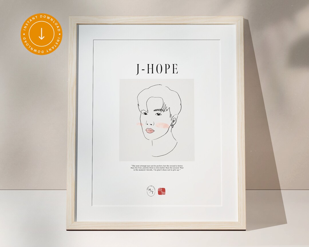 BTS J-hope Digital Poster | Instant Download, Aesthetic, Minimalistic ...