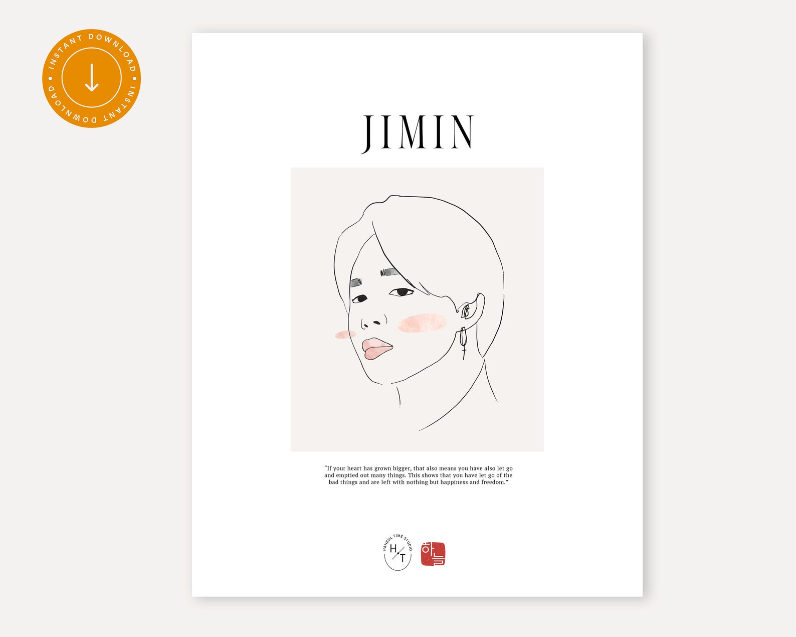 BTS Jimin Digital Poster | Instant Download, Aesthetic, Minimalistic ...