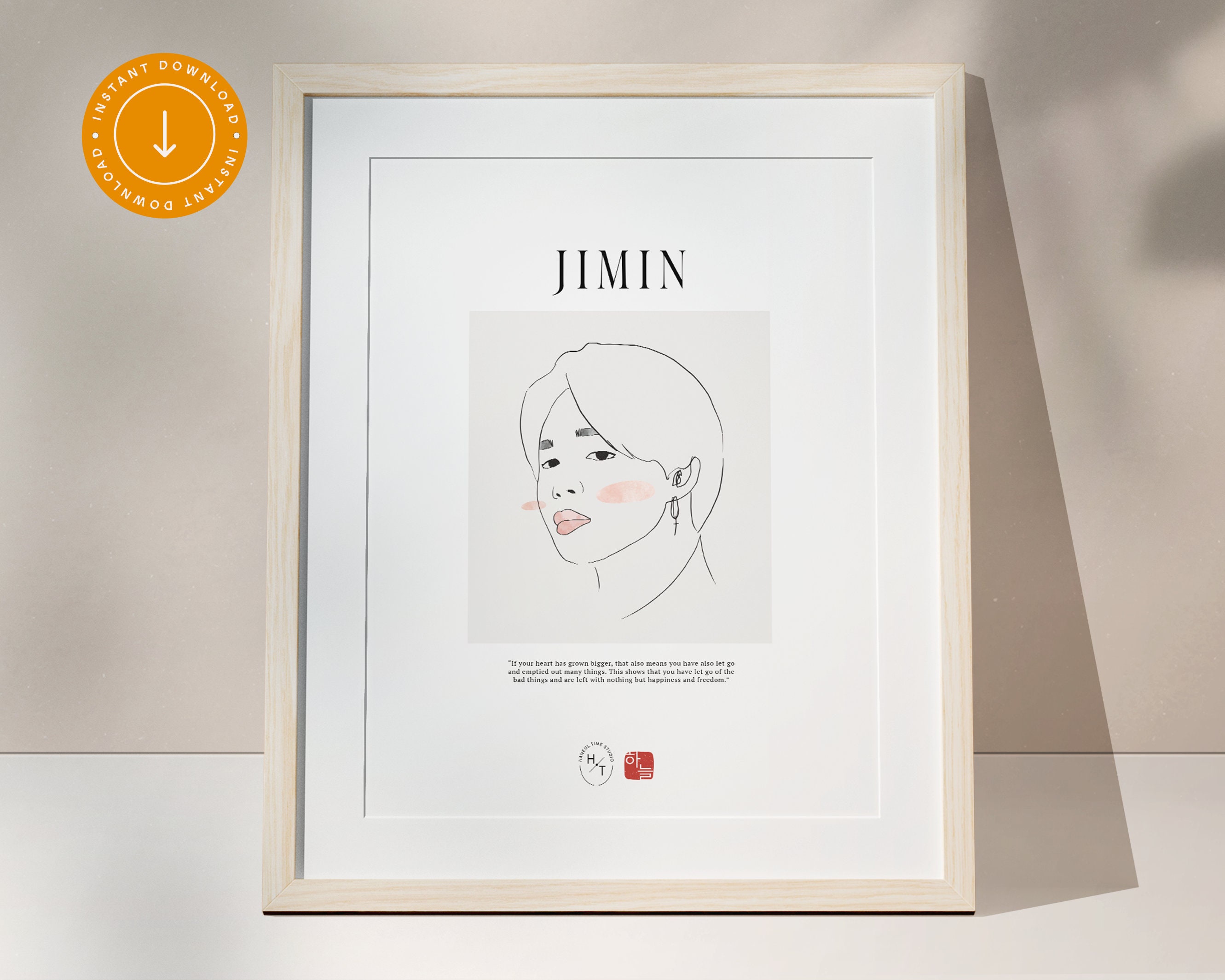 BTS Jimin Digital Poster | Instant Download, Aesthetic, Minimalistic ...