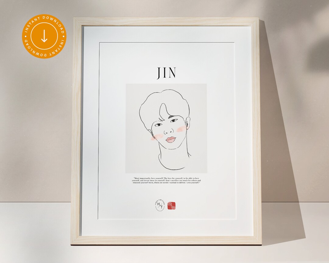 BTS Jin Digital Poster | Instant Download, Aesthetic, Minimalistic ...
