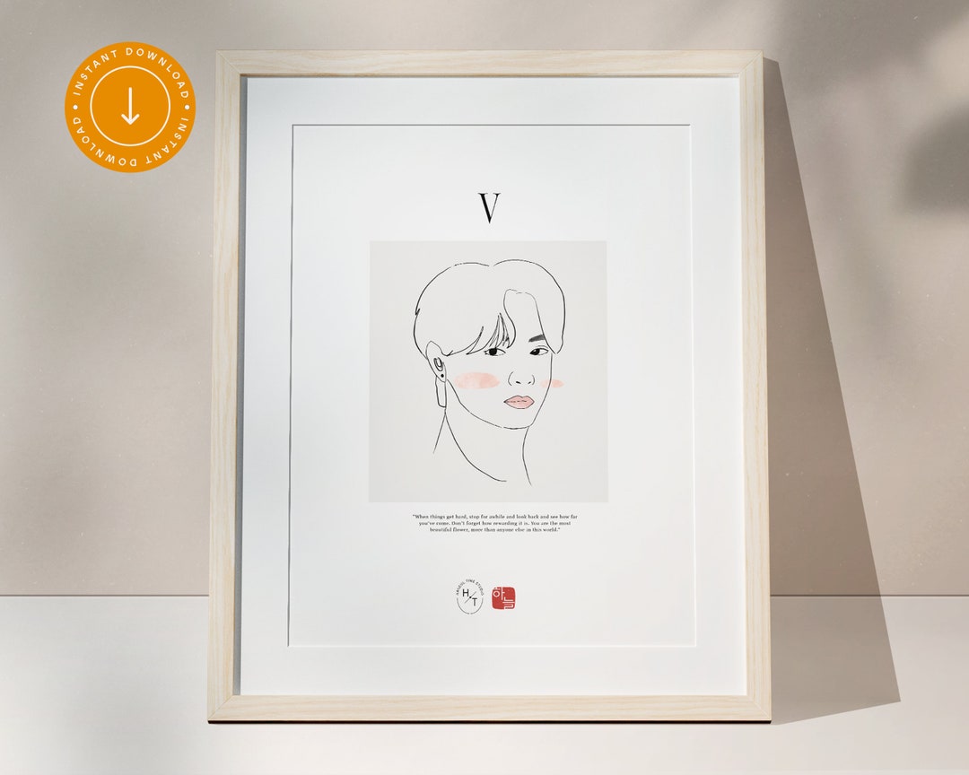 BTS V Digital Poster | Instant Download, Aesthetic, Minimalistic ...