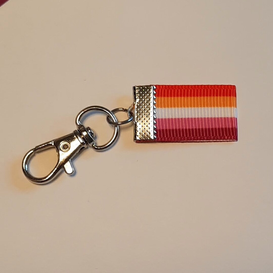 Handmade LGBTQ Lesbian Pride Flag Hook, Grosgrain Ribbon 5/8x 1, 1 ...