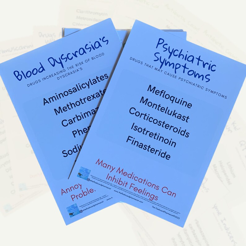 Drug Mnemonic Flashcards - Etsy