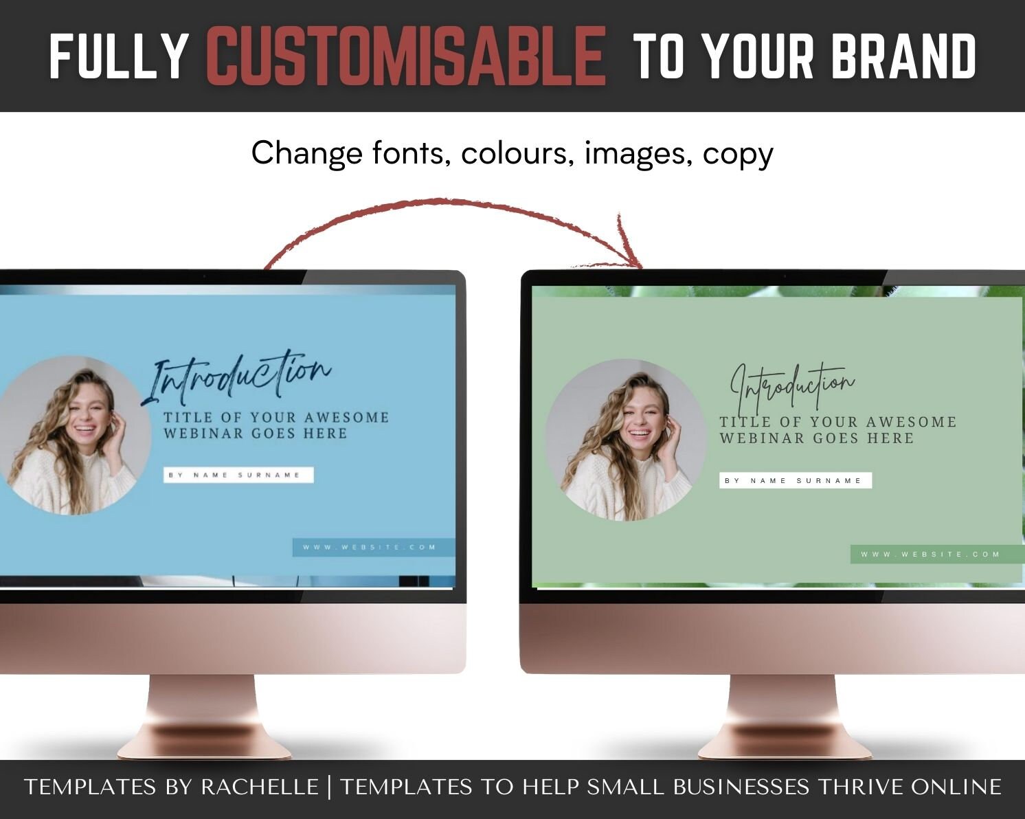 Slide Pack Template Canva, Webinar Slide Deck Template Canva, Blush ...