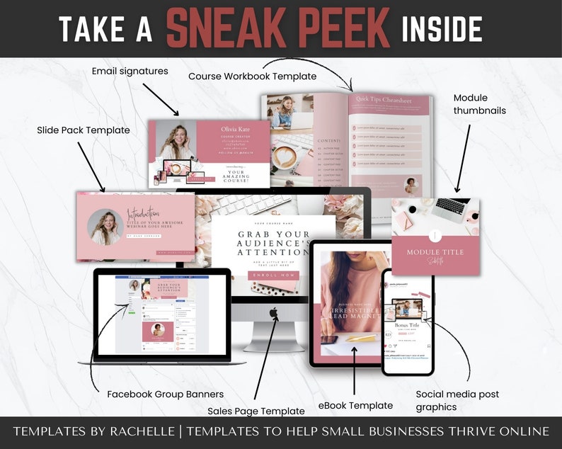 Course Creator Template Bundle, Workbook Template, Course Slidepack ...