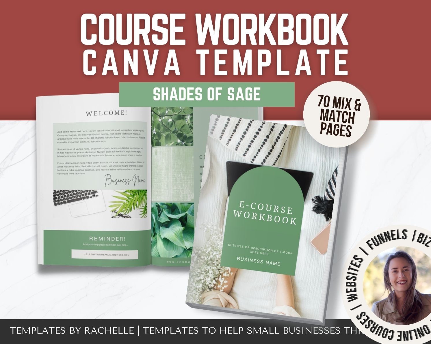 Course Workbook Template for Canva, Canva E-book Template, Workbook for ...
