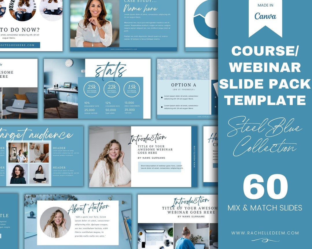 Course Slide Pack Canva Slide Deck Template Webinar Slide - Etsy