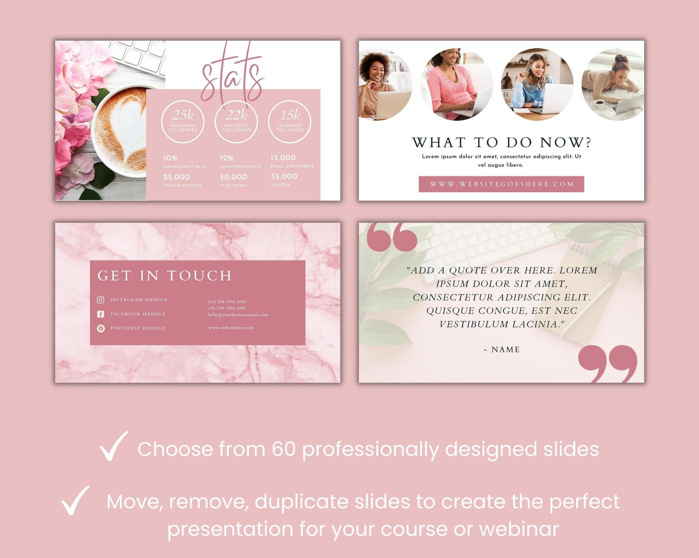 Course Slide Pack Canva Slide Deck Template Webinar Slide - Etsy