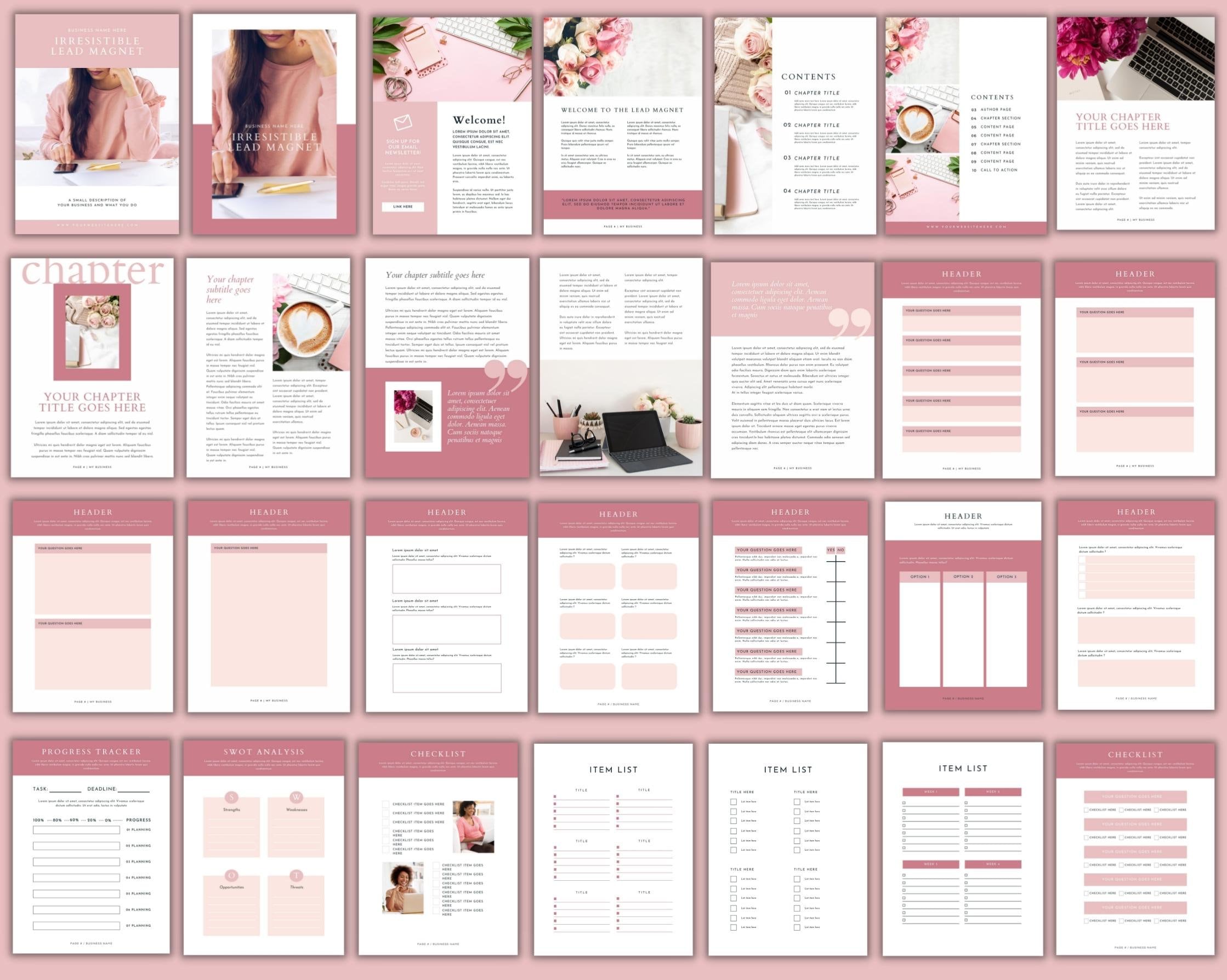Lead Magnet Template, Canva E-book Template, Workbook, Opt in Freebie ...