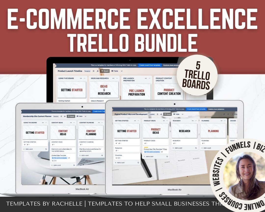 Digital Product Creation, Ecommerce Trello Bundle, Trello Template ...