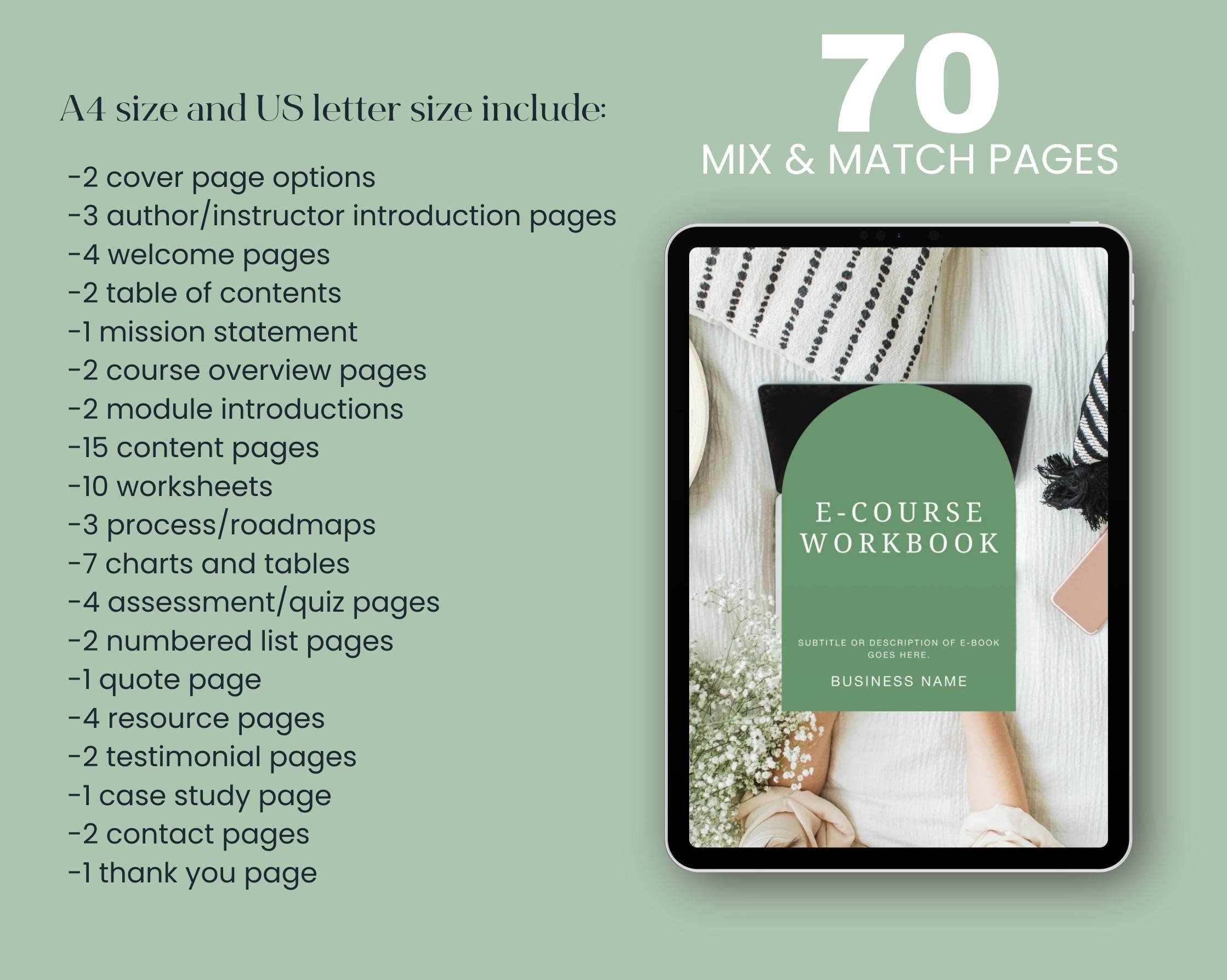 Course Workbook Template for Canva Canva E-book Template - Etsy