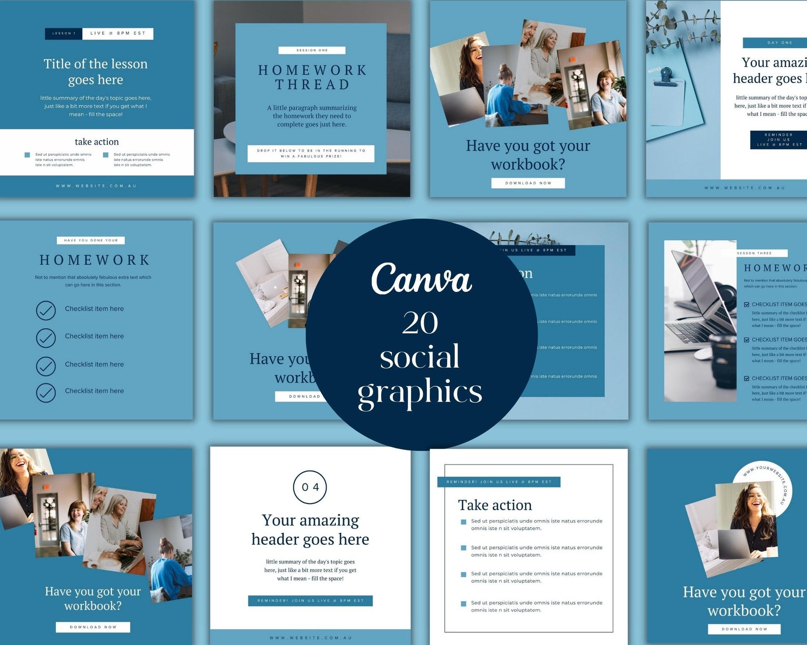 Slide Pack Template Canva Webinar Slide Deck Template Canva - Etsy