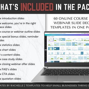 Course Slide Pack, Canva Slide Deck Template, Webinar Slide Template ...