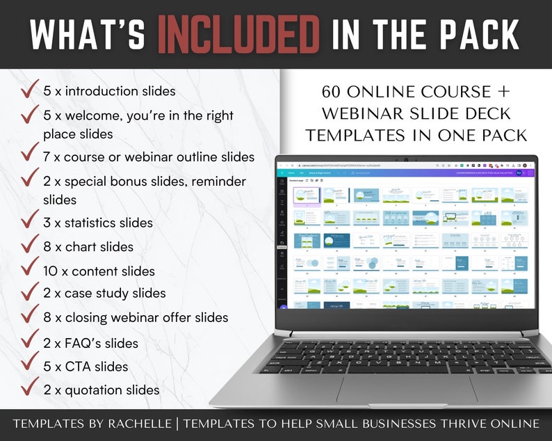 Course Slide Pack, Canva Slide Deck Template, Webinar Slide Template ...